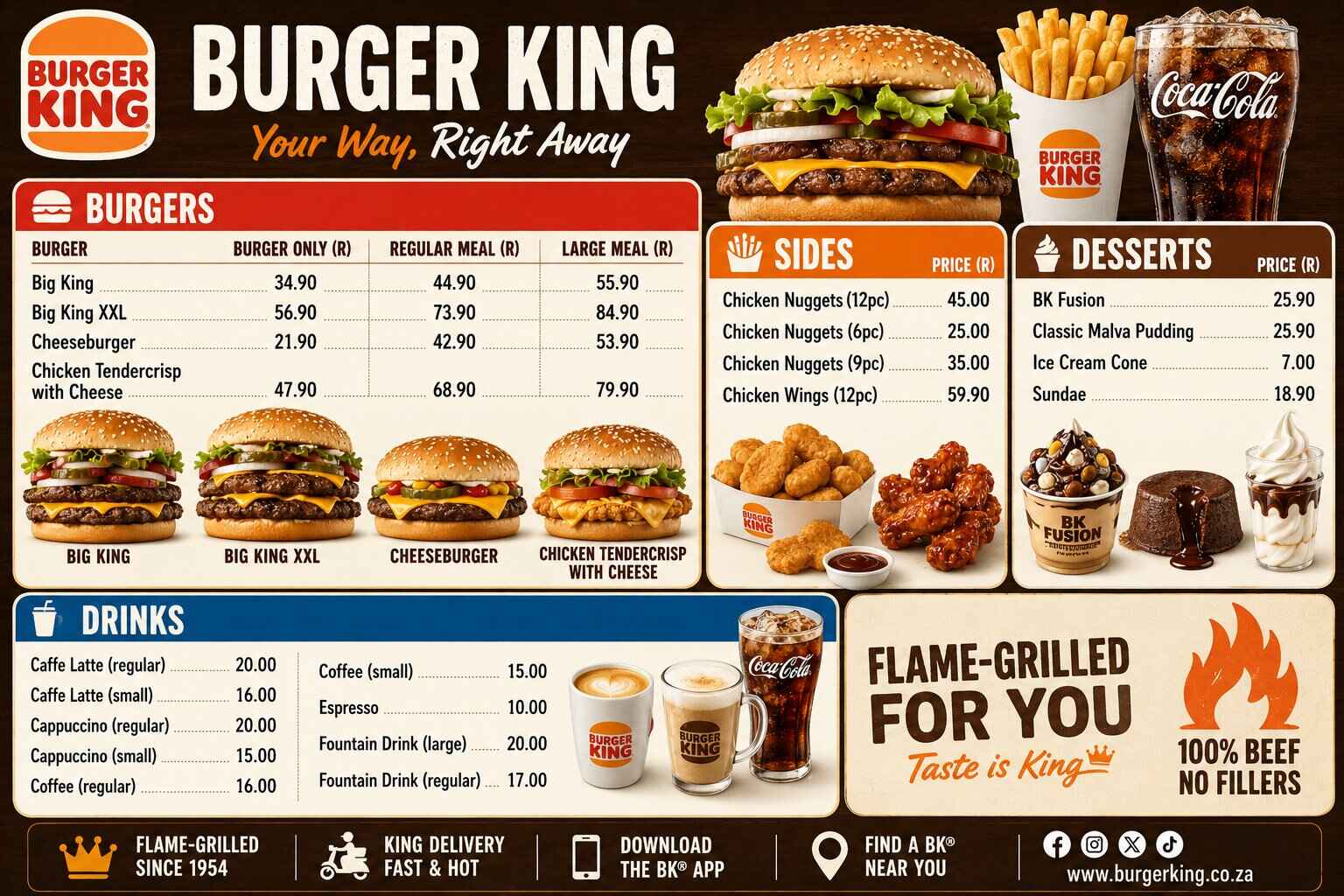 Burger King Menu Prices South Africa - Updated 2026