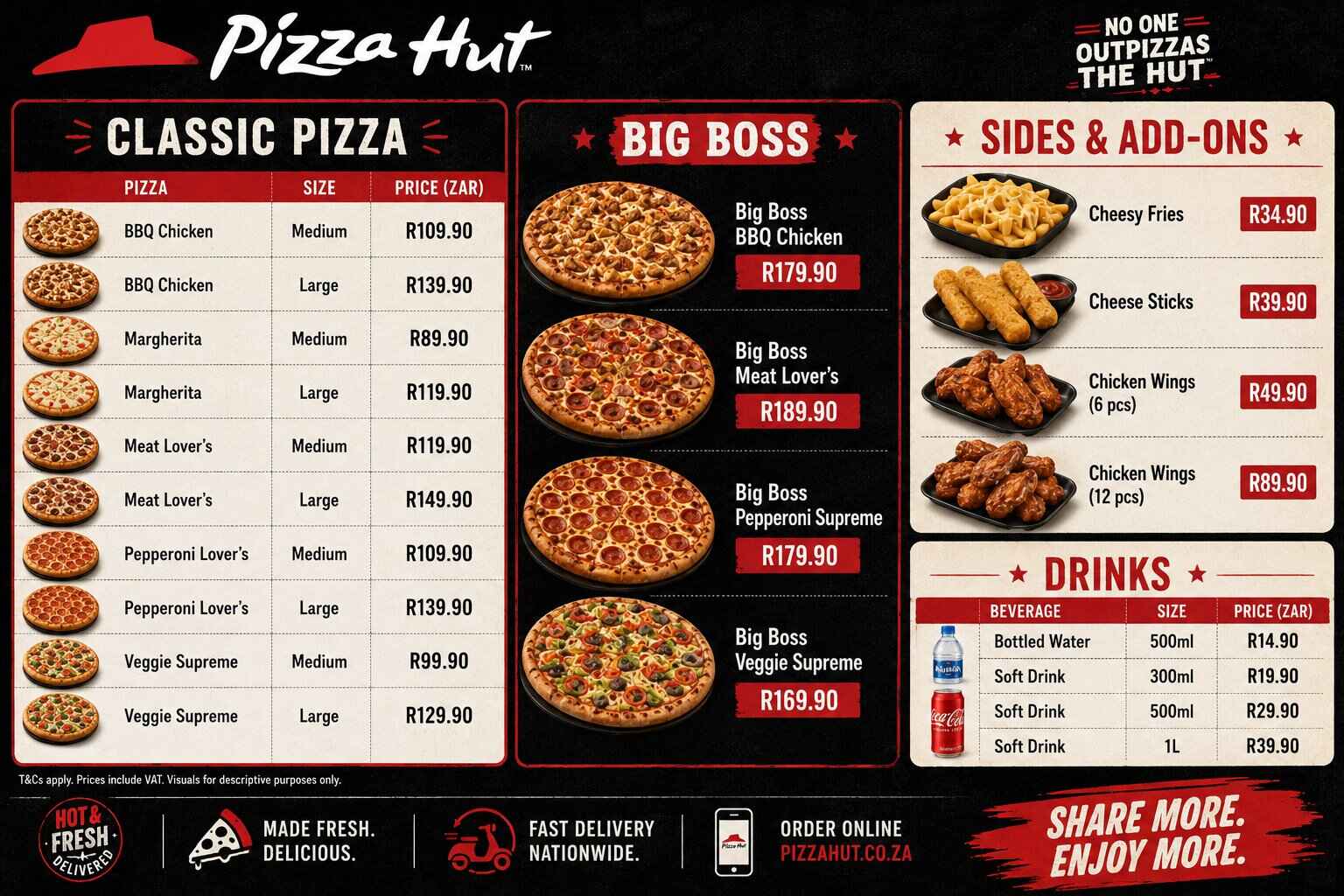 Pizza Hut Menu Prices South Africa - Updated 2026